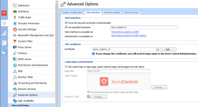 Kerio - Certificate installation
